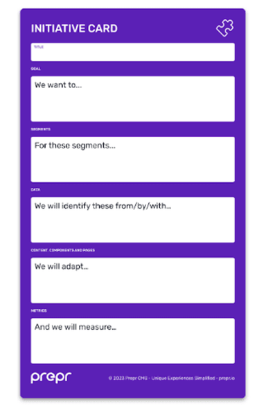 Putting the pieces together: Create your Initiative Cards - Prepr CMS